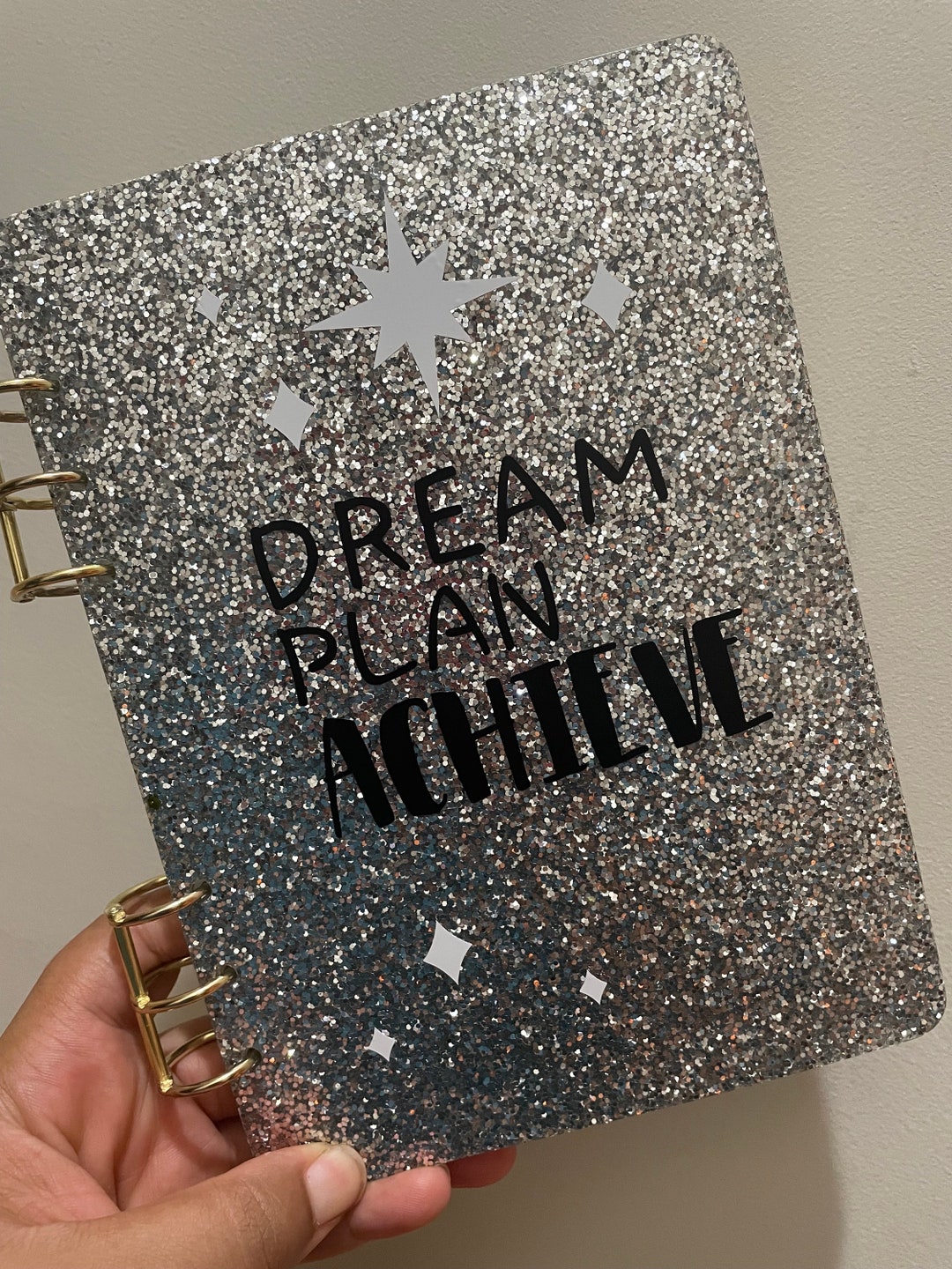 A5 Lined Paper Glitter Journal Notebook Gift Memo Planner Silver Gold ...