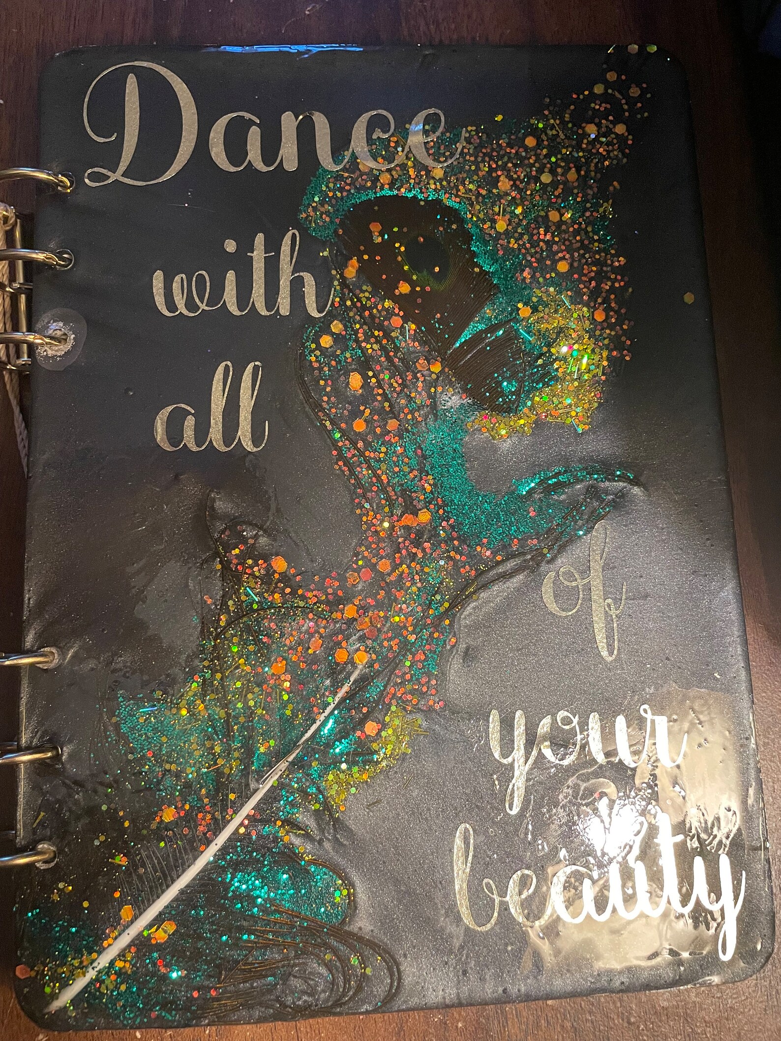 A5 Lined Paper Glitter Journal Notebook Gift Memo Planner Diary Peacock ...