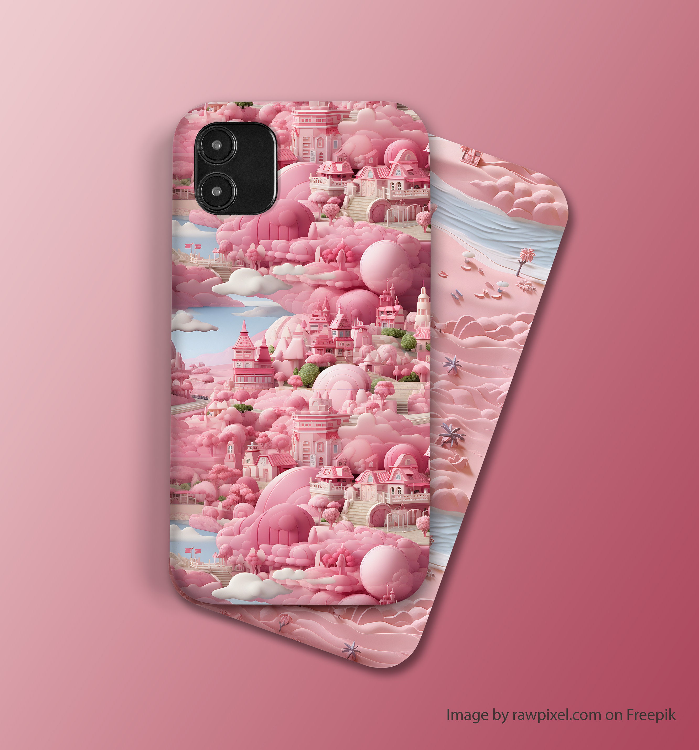 Barbie-inspired Pink Plastic Landscapes Pack - 12 Kitschy Digital Paper ...