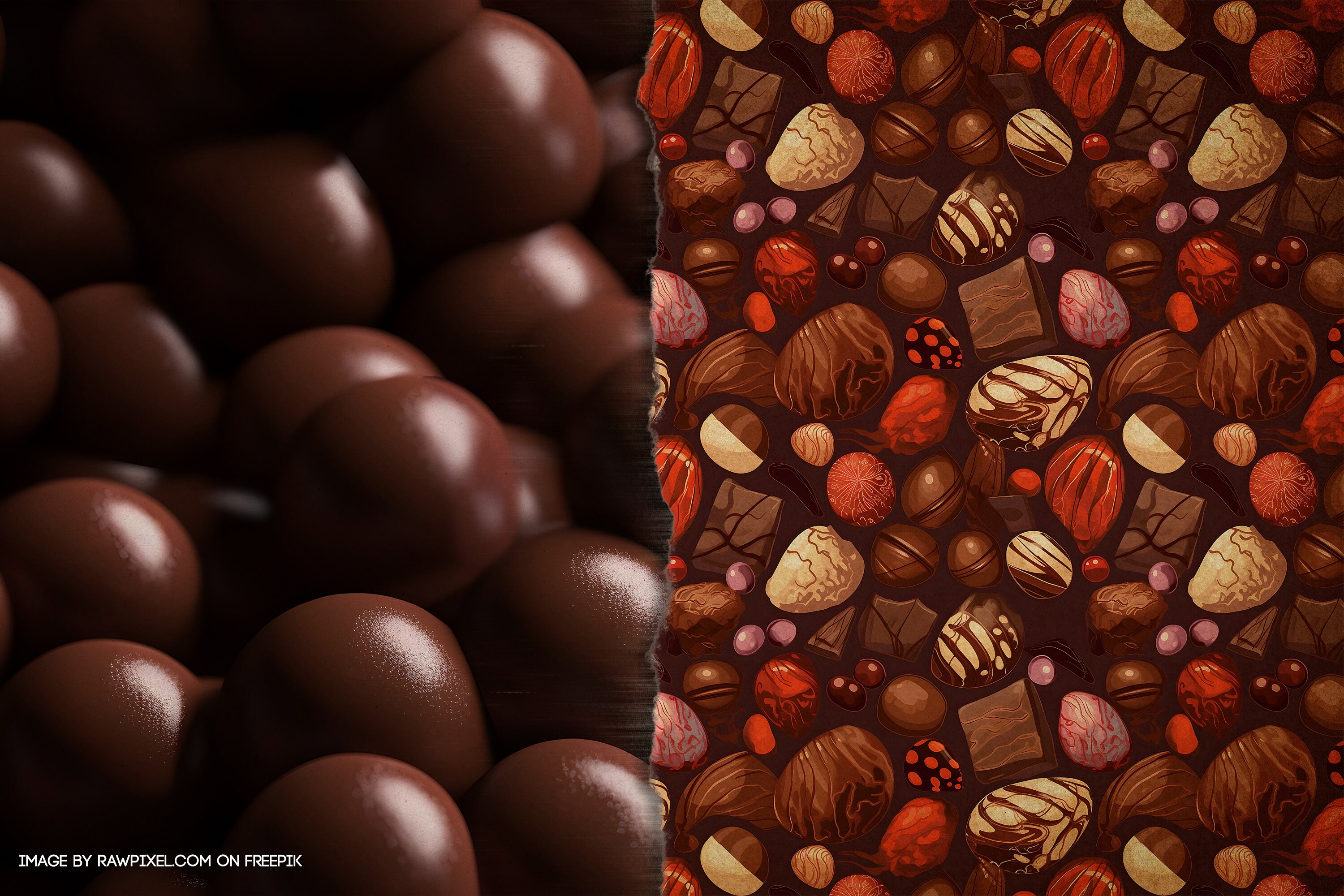 Delicious Chocolate Candy Seamless Digital Paper, Repeating Pattern ...