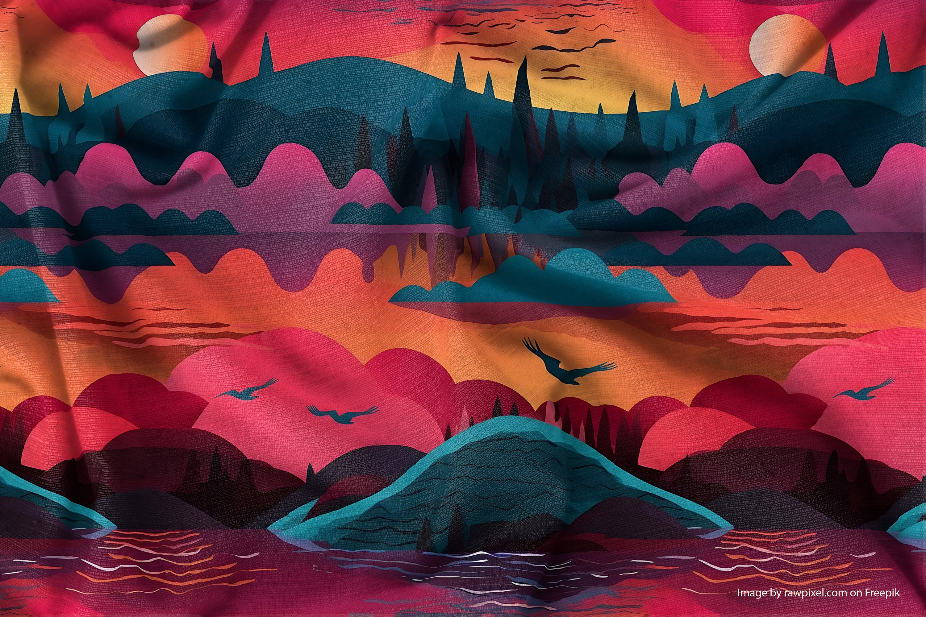 Nature Scenery Digital Paper Pack, Paper Cutout Style, 10 Seamless ...