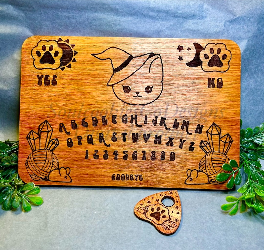 Glowforge Laser Witch Cat Ouija Board and Planchette File Digital ...