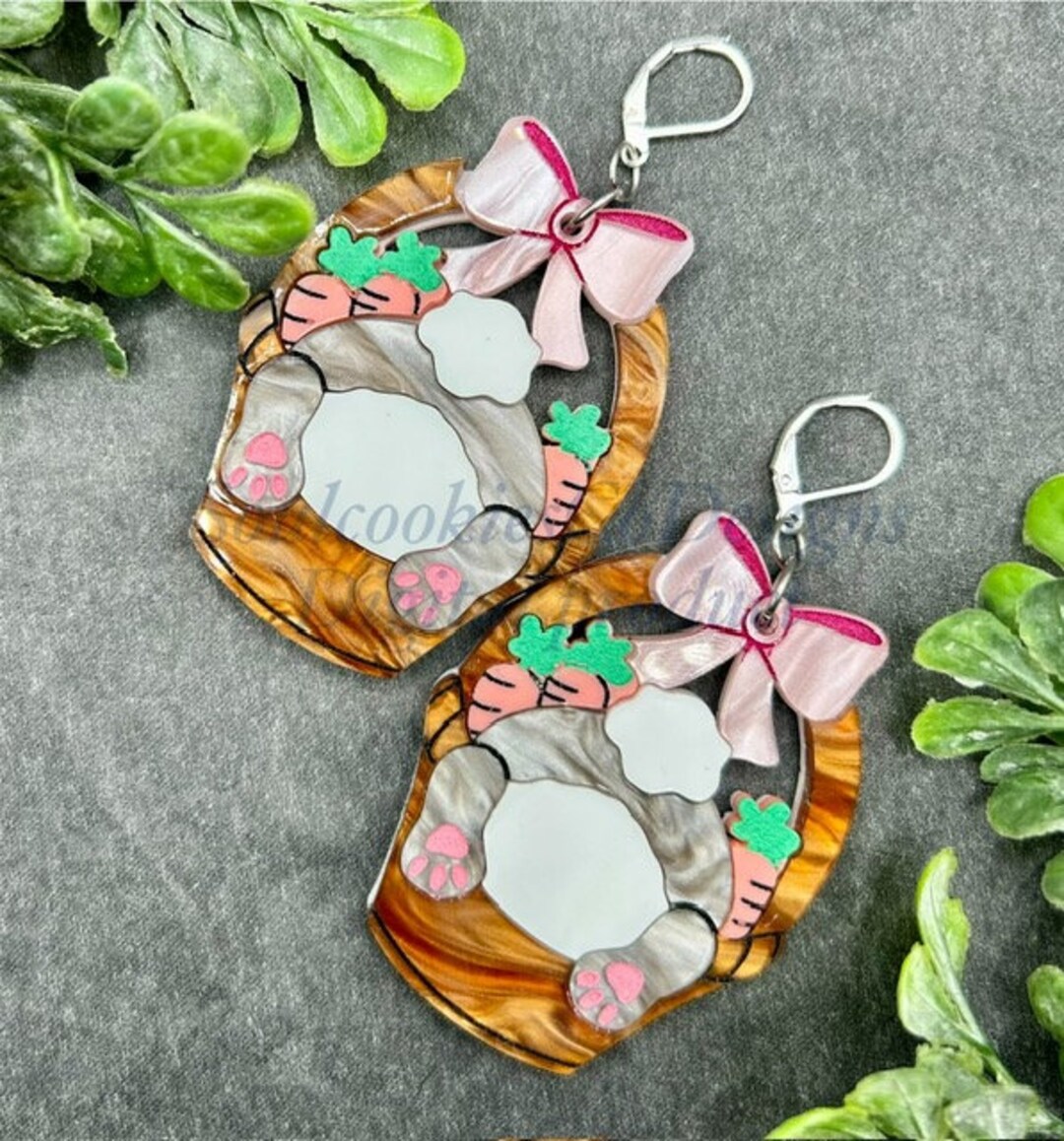 Glowforge Laser Spring Easter Bunny Butt Basket Layered Acrylic ...