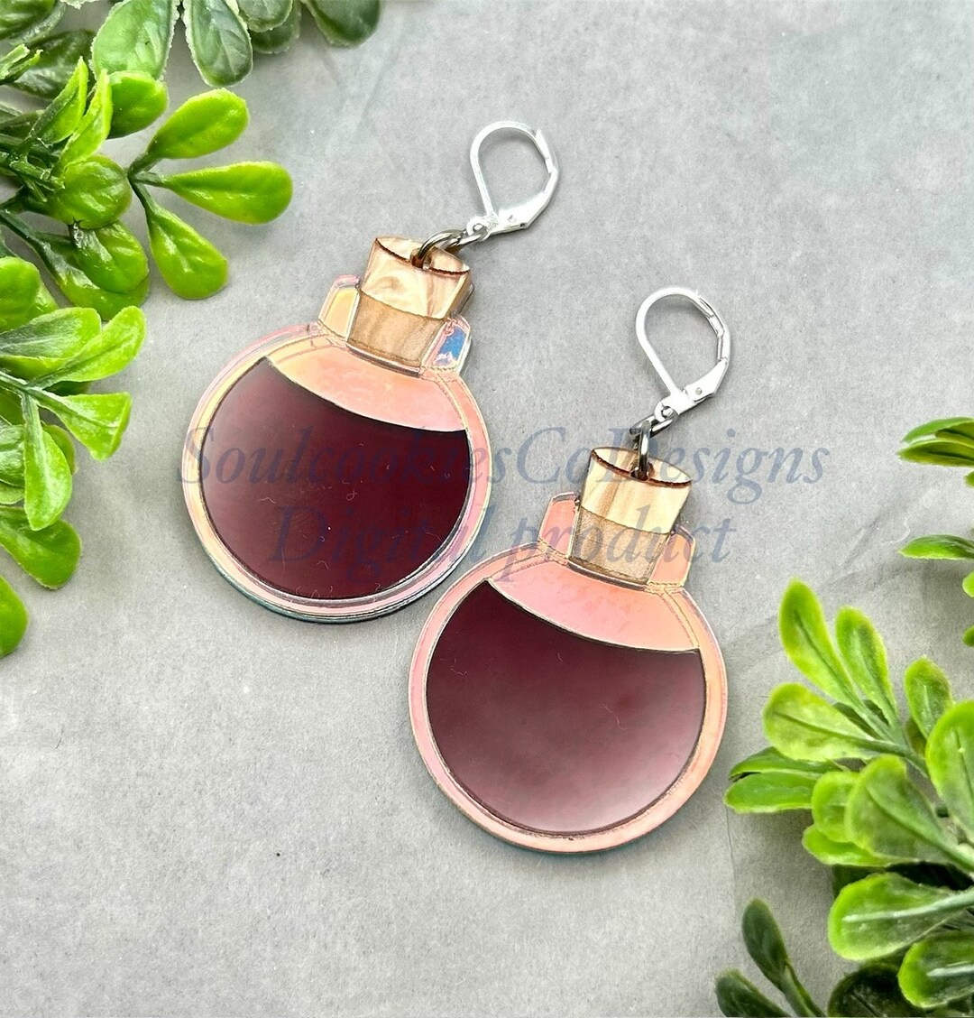 Glowforge Laser Potion Bottle Multi Layer Acrylic Earrings File Digital ...