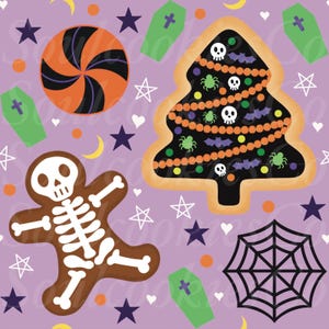 Creepmas Cookies Seamless Pattern File for Sublimation or Printing, PNG ...
