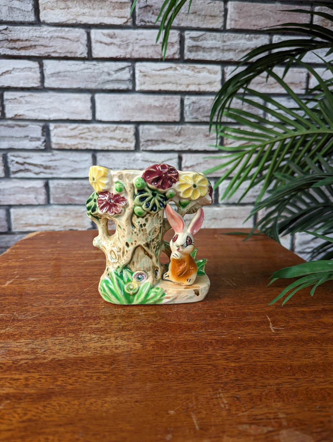 Vintage MCM 1950s Shafford Wall-mounted Planter With Flowers and a ...