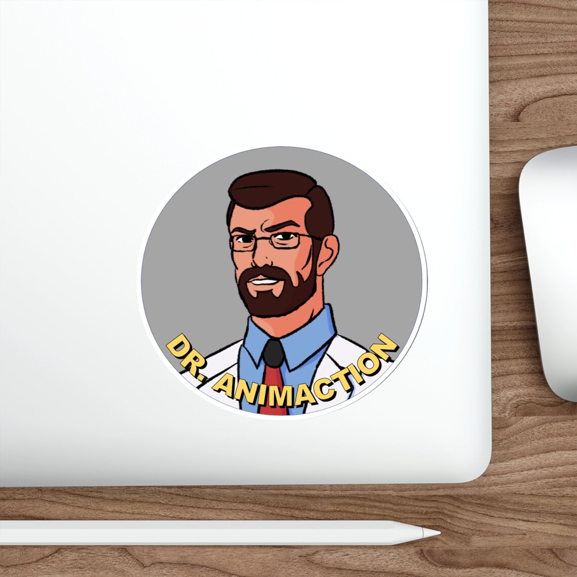 Dr. Animaction Youtube Channel Logo - Die-cut Sticker Decal Label Retro ...