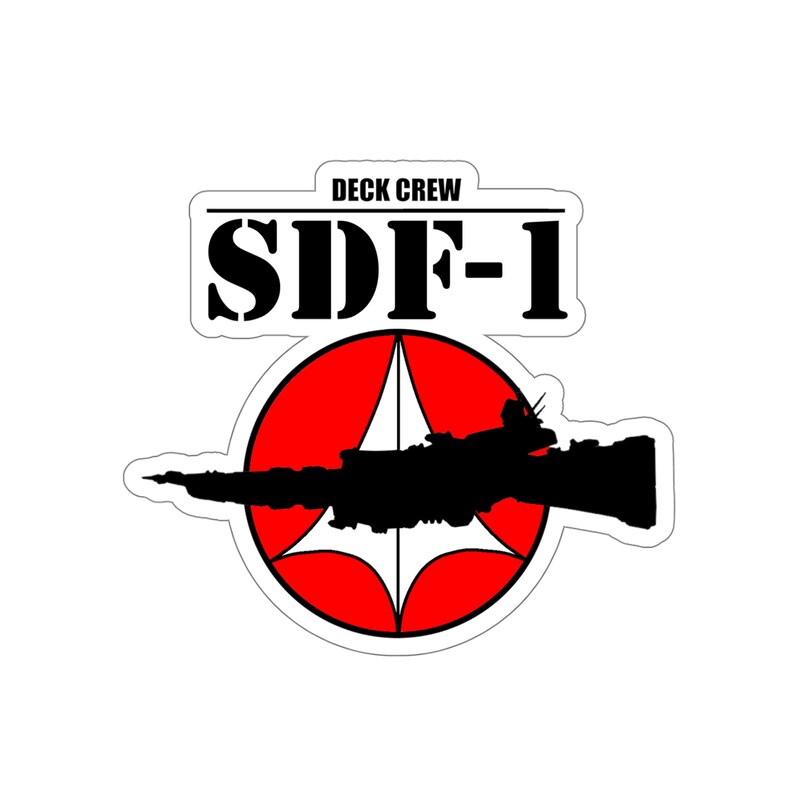 Robotech Inspired "sdf-1 Deck Crew" - Die-cut Sticker Decal Label Retro ...