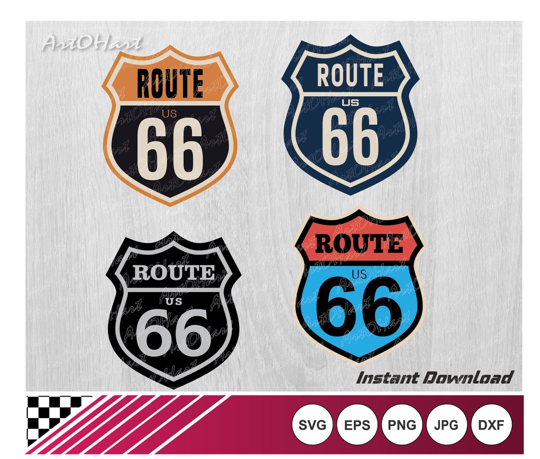 Rout 66 Sign-svg. Dxf. Png. Eps. Printable Design. Cutfile. Instant ...