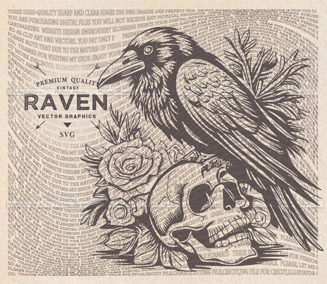 Raven SVG Collection: Vintage Graphic Designs (instant Download) - Etsy