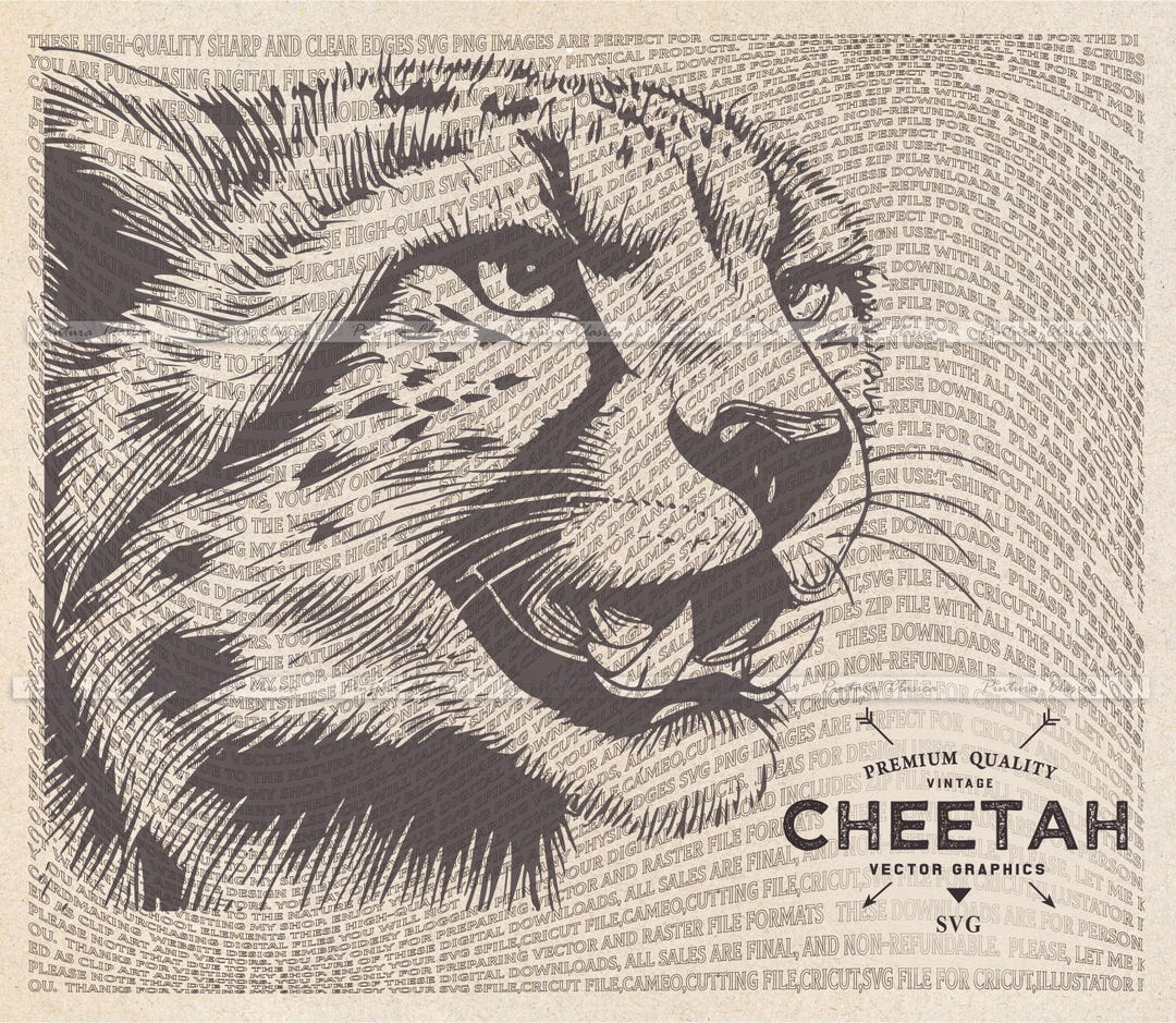 Cheetah SVG Collection | 24 Vintage Style Designs for Craft Projects ...
