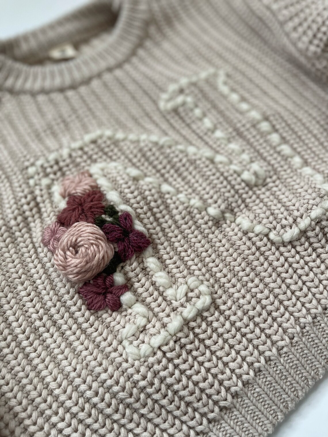 Personalized Embroidered Floral Letter Sweater, Infant Sweater, Toddler ...