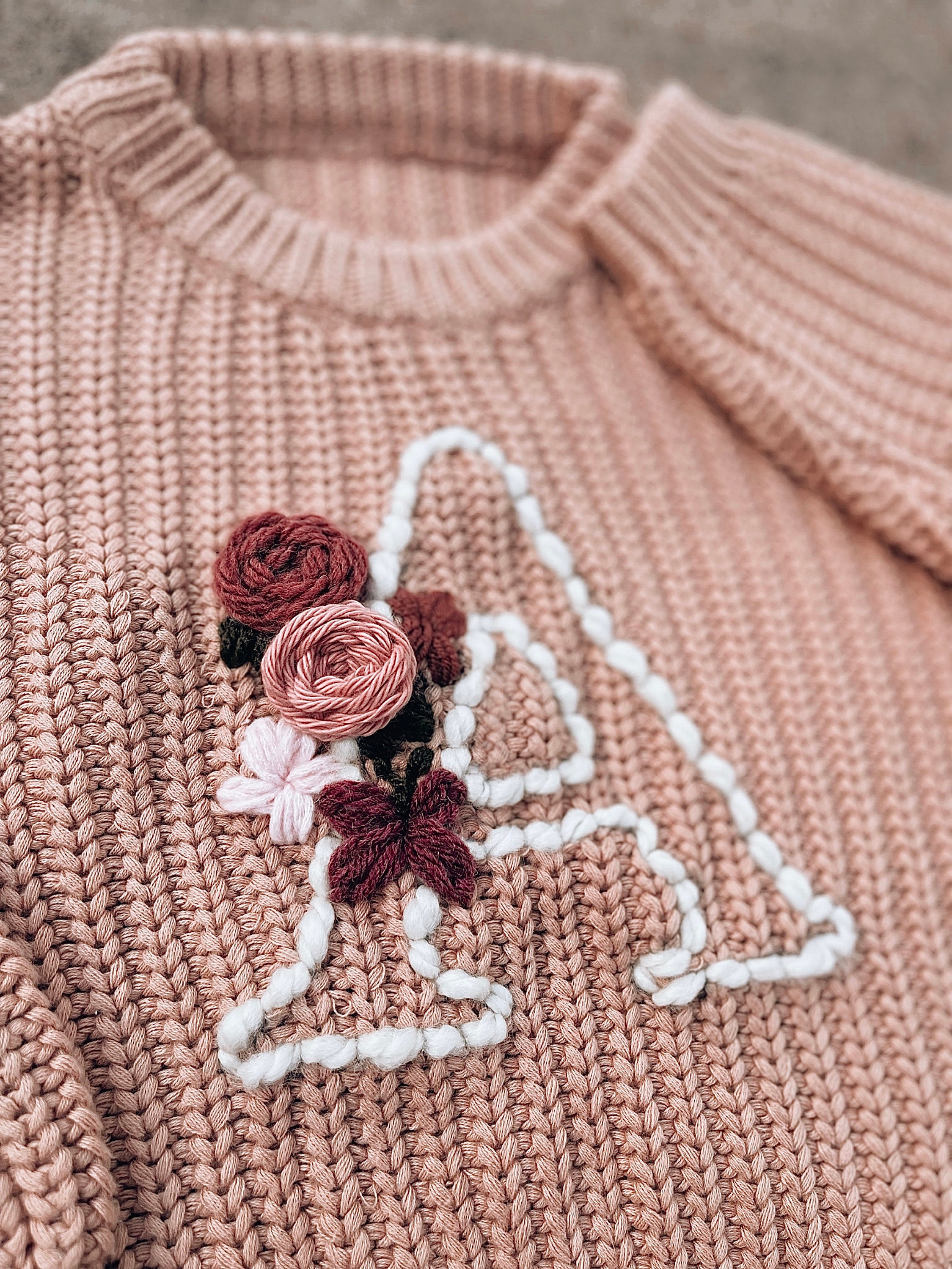 Personalized Embroidered Floral Letter Sweater, Infant Sweater, Toddler ...
