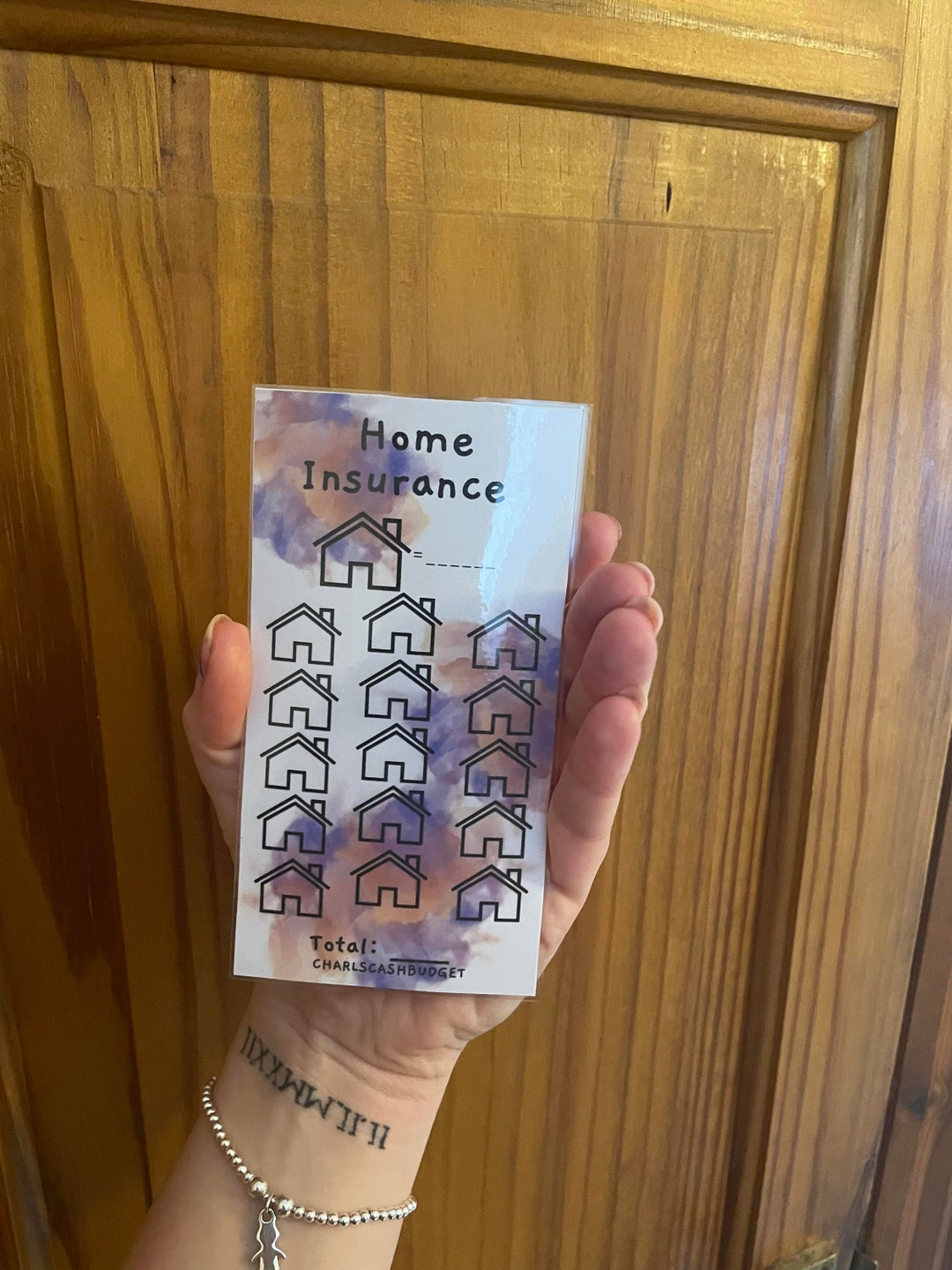 Home Insurance Savings Challenge Tracker Cash Stuffing Savings Tracker ...