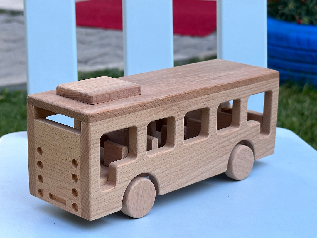 Wooden Bus Play Seteco-friendly Kids' Toyhandcrafted - Etsy