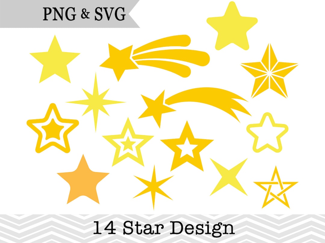 14 Star Design SVG, Star SVG Cut File for Cricut, Shooting Star Svg Cut ...