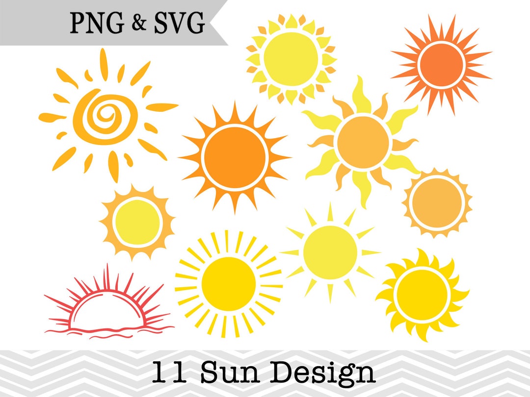 11 Sun Design SVG, Sun SVG Cut File for Cricut, Sunrise Svg Cut File ...