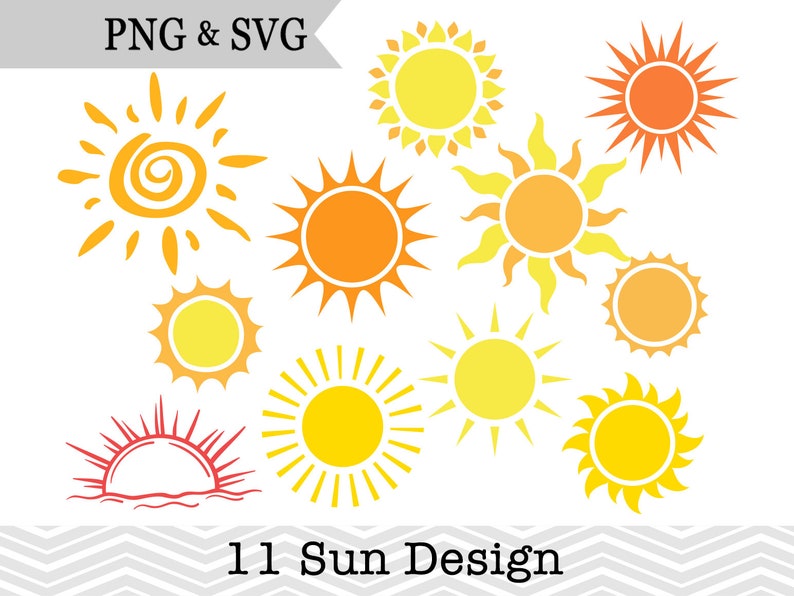11 Sun Design SVG, Sun SVG Cut File for Cricut, Sunrise Svg Cut File ...