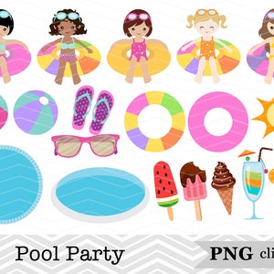 39 Girl Pool Party Clip Art, Swimming Girl Clipart, Summer Pool Girl ...