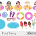 39 Girl Pool Party Clip Art, Swimming Girl Clipart, Summer Pool Girl ...