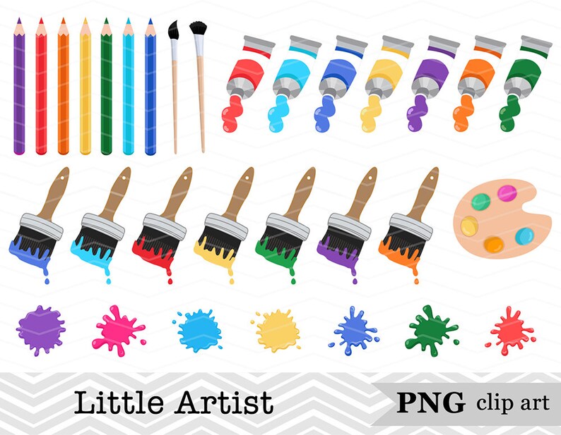 51 Little Artist Boys Clip Art, Art and Paint Clipart, Boy Art Party ...