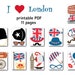 Printable I Love London Party Photo Booth Props, British Party Photo ...