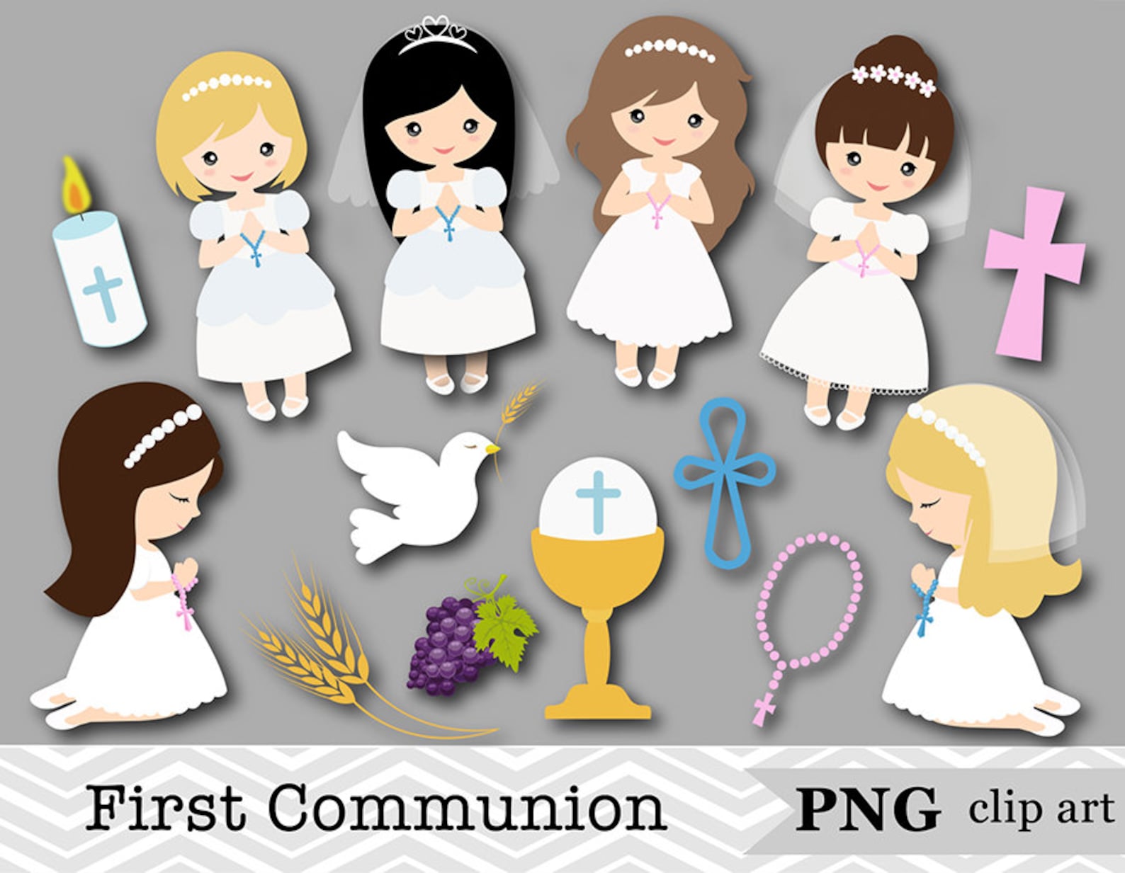 78 Girl First Communion Clip Art, First Communion Clipart, Spa Girls ...