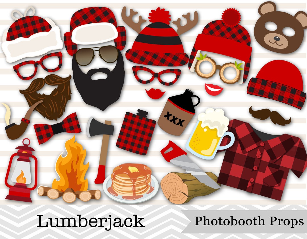 Printable Lumberjack Photo Booth Props, Woodland Photo Booth Props ...