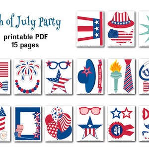 Printable Independence Day Photo Booth Props, 4th of July Photo Booth ...