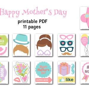 Printable Mother's Day Photo Booth Props, Happy Mother's Day Photo ...