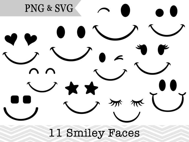 11 Smiley Face SVG, Smiley Face Clipart, Emoji SVG Cut File for Cricut ...