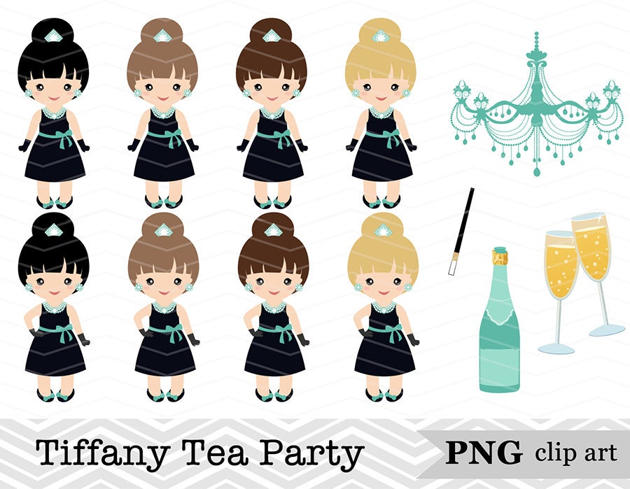 31 Tiffany's Tea Party Clip Art, Breakfast at Tiffanys Clipart, Tiffany ...