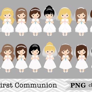 78 Girl First Communion Clip Art, First Communion Clipart, Spa Girls ...