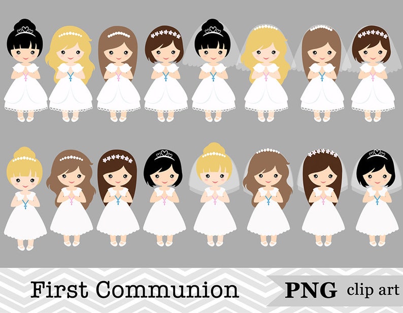 78 Girl First Communion Clip Art, First Communion Clipart, Spa Girls ...