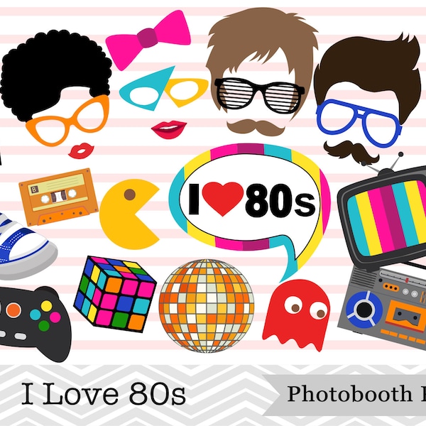 80s Photo Booth Props - Etsy