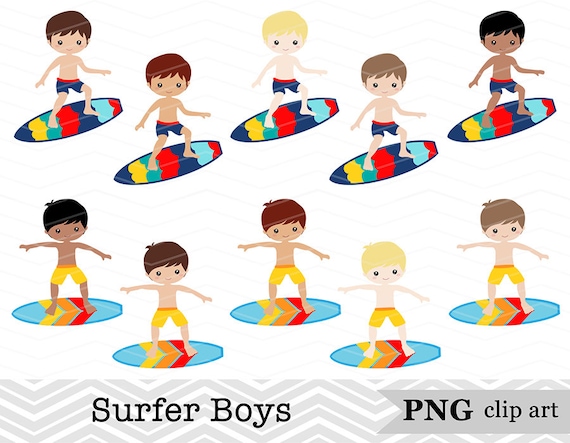 Surfer Kids Clipart