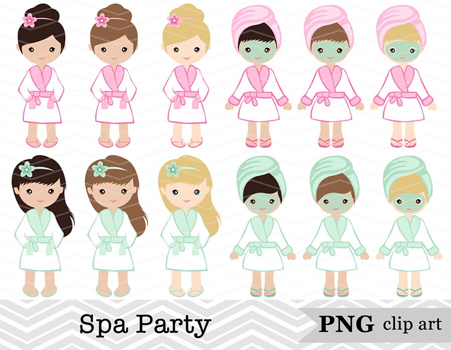 36 Spa Night Clip Arts, Girl Spa Party Clipart, Spa Girls Clipart, Spa ...