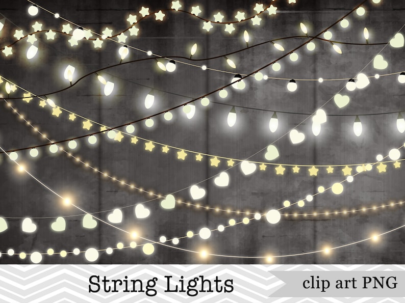 String Lights Clip Art, Festival Lights Clipart, Christmas Lights ...