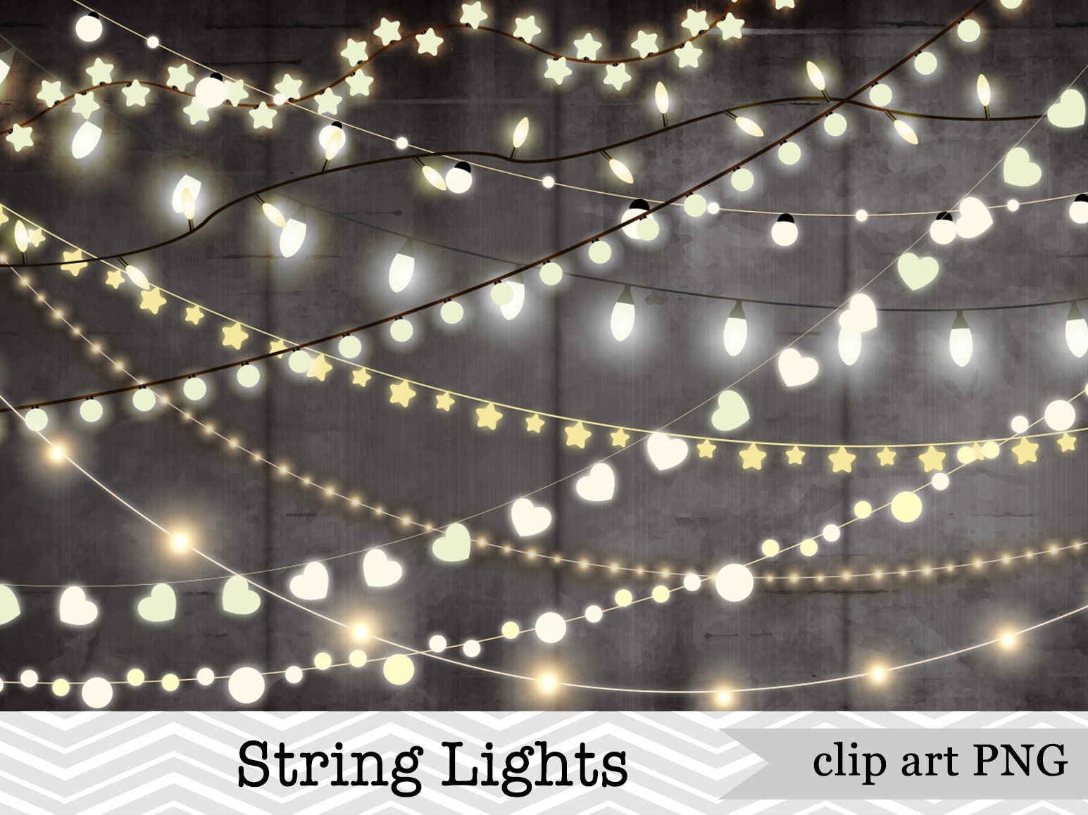 String Lights Clip Art, Festival Lights Clipart, Christmas Lights ...