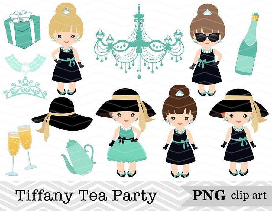 31 Tiffany's Tea Party Clip Art, Breakfast at Tiffanys Clipart, Tiffany ...