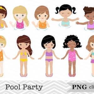 39 Girl Pool Party Clip Art, Swimming Girl Clipart, Summer Pool Girl ...