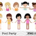 39 Girl Pool Party Clip Art, Swimming Girl Clipart, Summer Pool Girl ...