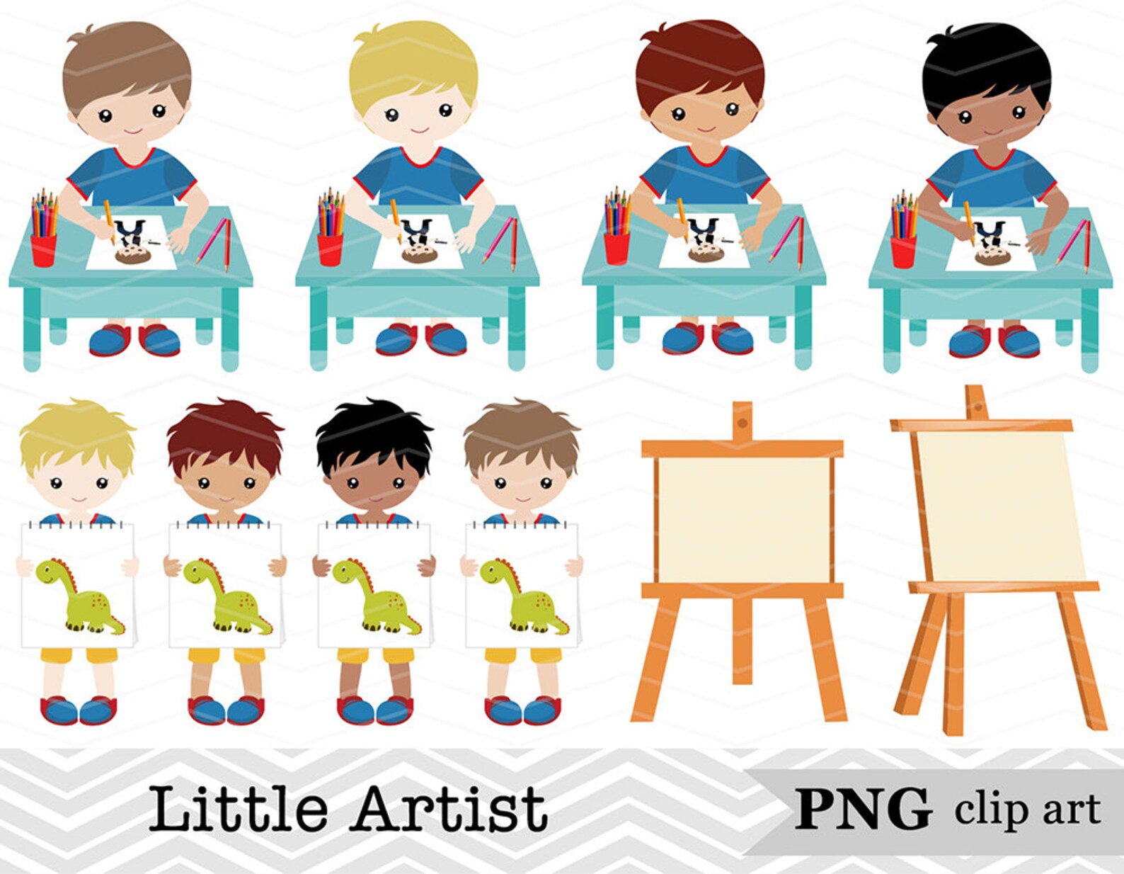 51 Little Artist Boys Clip Art Art and Paint Clipart Boy Art - Etsy