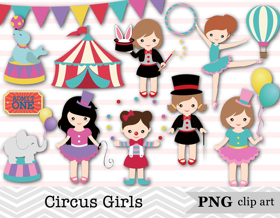 28 Circus Girl Clip Art, Little Circus Girls Clipart, Carnival Clipart ...