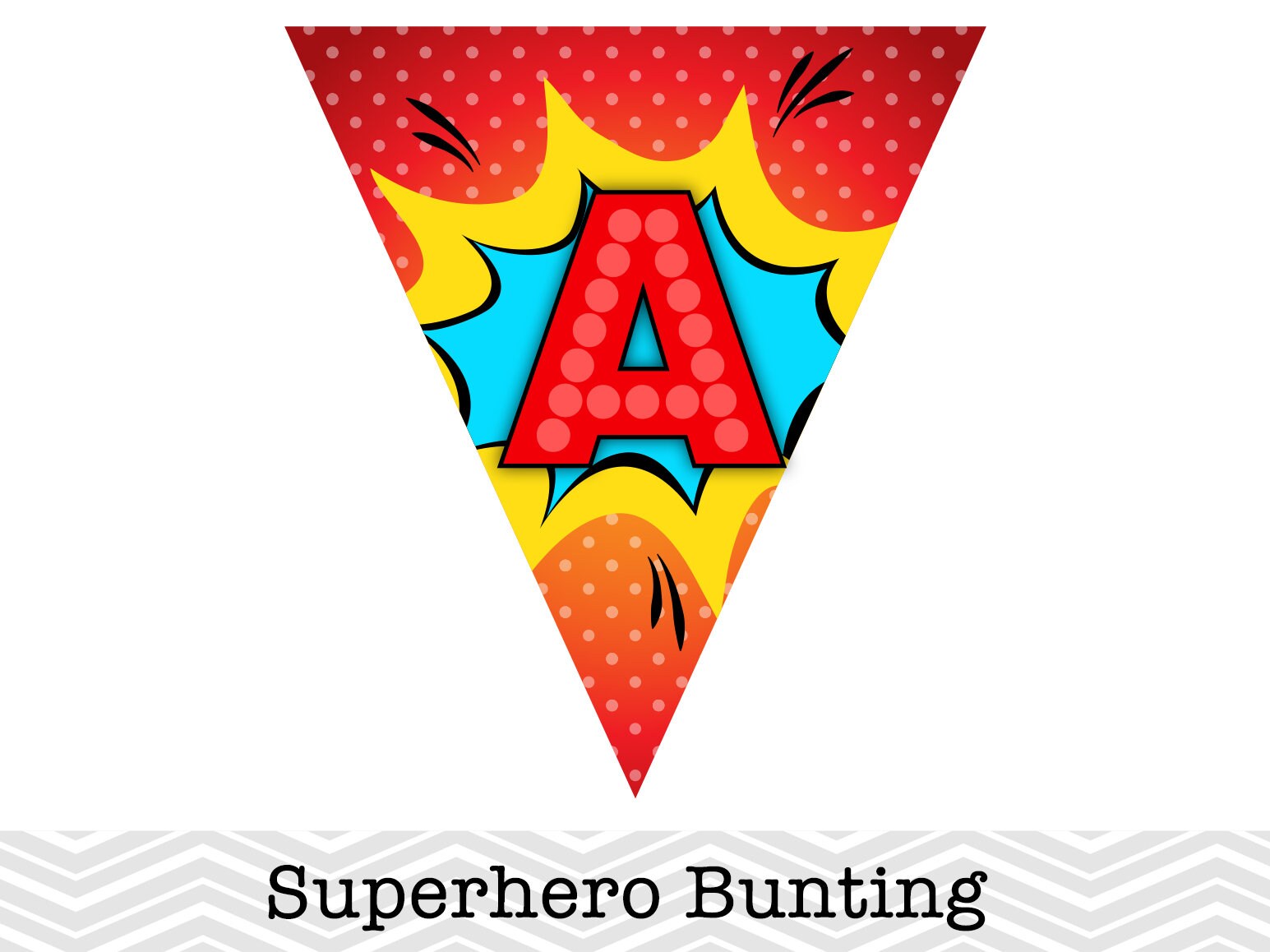 Printable Superhero Birthday Party Bunting Banner Flag, Make Your Own ...