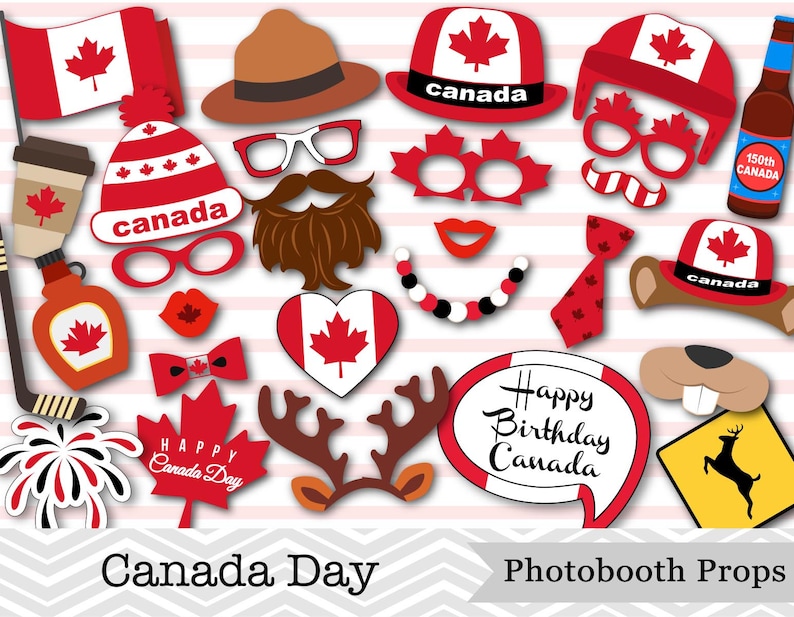 Printable Canada Day Photo Booth Props, July 1st Photo Booth Props ...