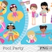 39 Girl Pool Party Clip Art, Swimming Girl Clipart, Summer Pool Girl ...