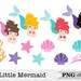 22 Digital Little Mermaid Clip Art, Little Mermaid Clipart, Girls ...