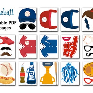 Printable Baseball Party Photo Booth Props, Sports Party Photo Booth ...