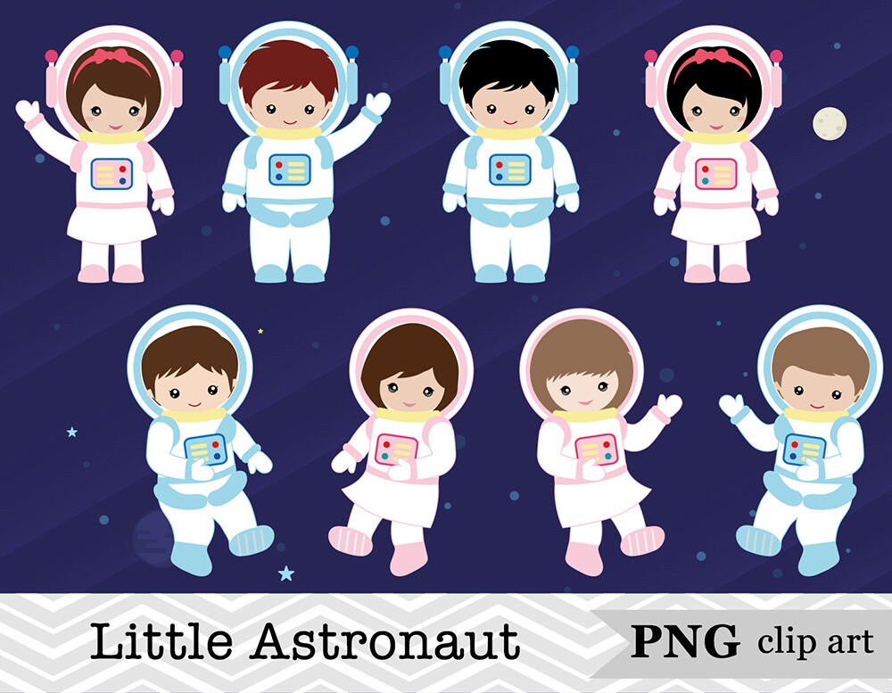 23 Little Astronaut Clip Art, Space Adventure Clipart, Boy and Girl ...